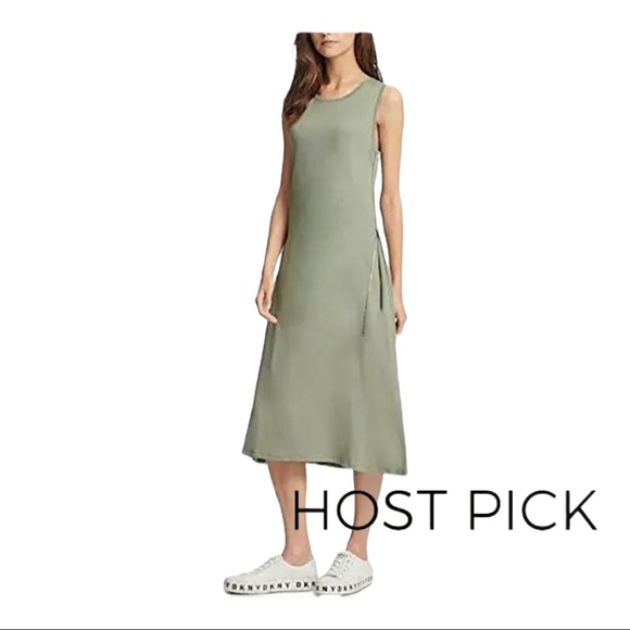 Dkny | Dresses | Dkny Green Zipper Detail Tank Dress | Poshmark